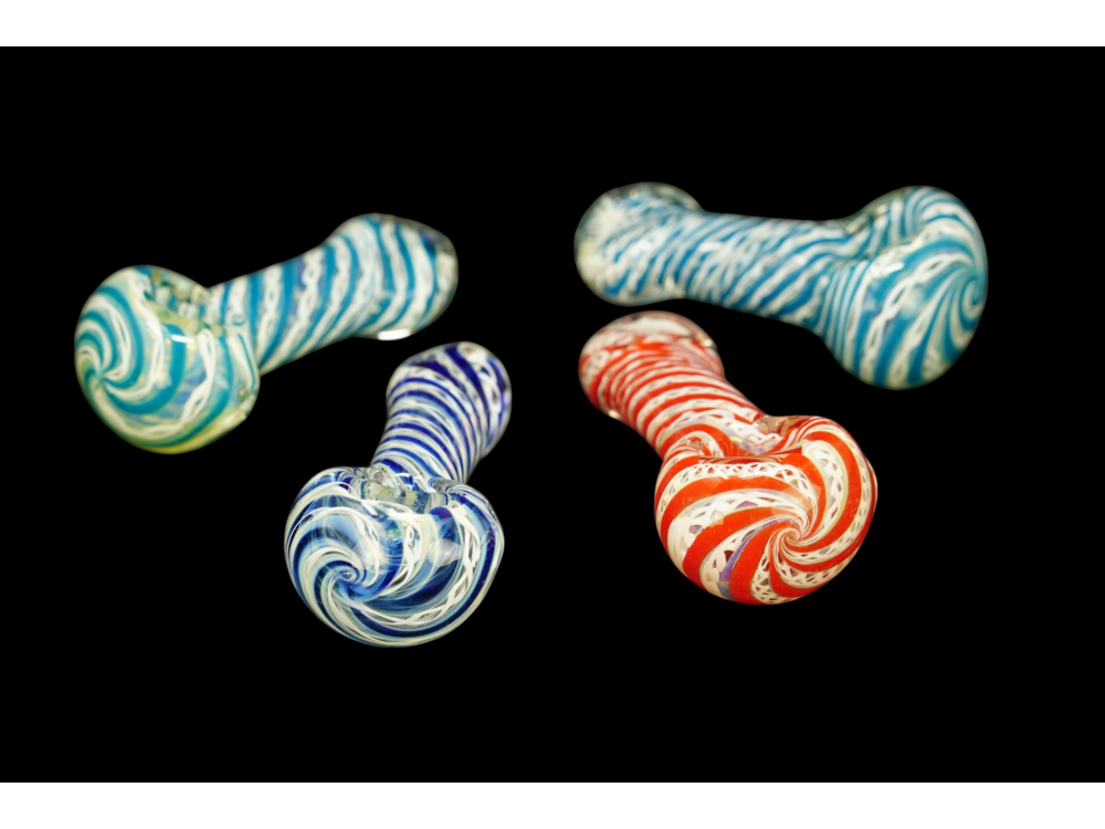 2.75"/6"-55 Gr TWISTY MOUTH SWIRL ART FANCY HAND PIPES
